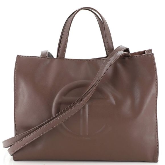 Telfar | Bags | Telfar Shopping Tote Faux Leather Medium Brown | Poshmark